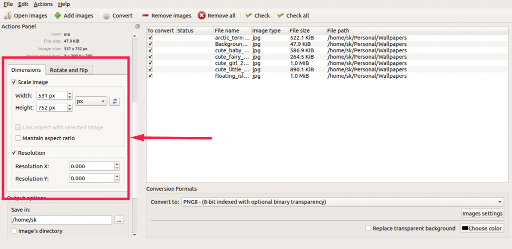Converseen - A Simple Graphical Batch Image Converter And Resizer