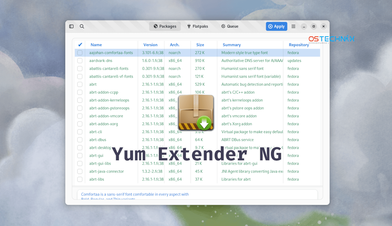 Yum Extender NG: A Graphical Front-end Tool For YUM/DNF - OSTechNix