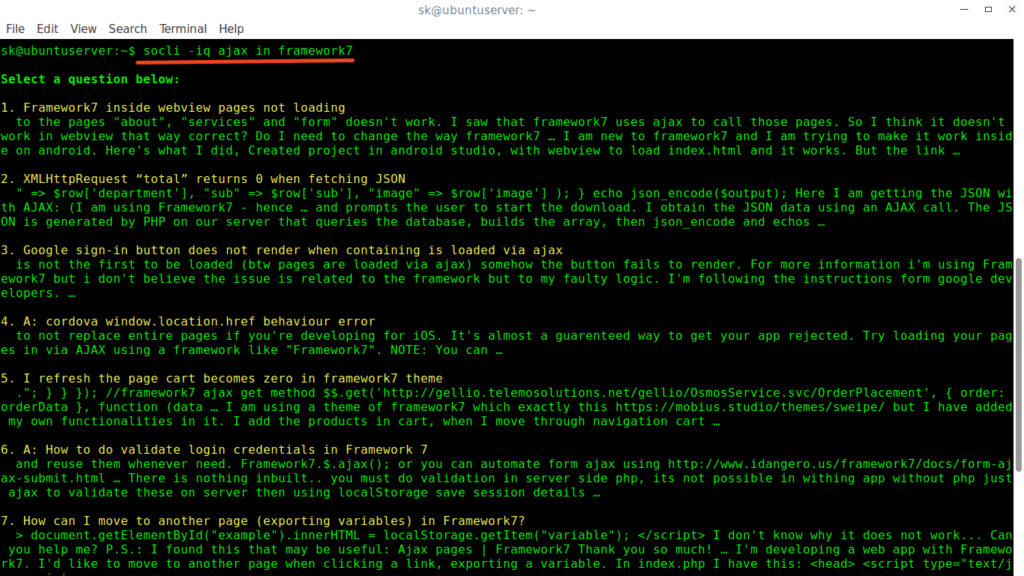 Search And Browse Stack Overflow Website From Commandline Ostechnix
