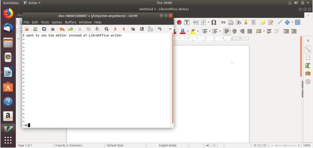 Use Vim Editor To Input Text Anywhere In Linux Ostechnix