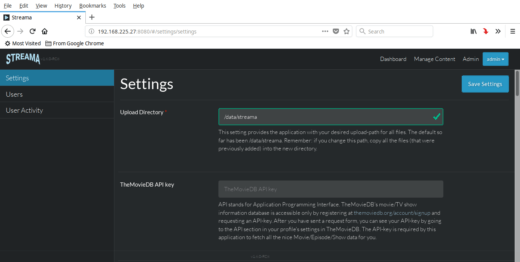 Streama - Setup Your Own Streaming Media Server In Minutes