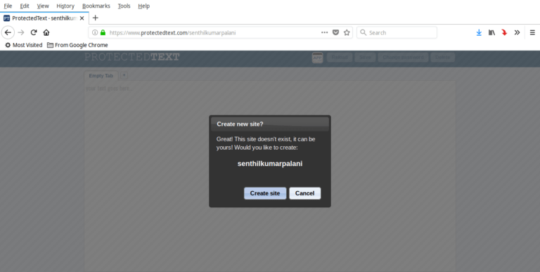 ProtectedText - A Free Encrypted Notepad To Save Your Notes Online