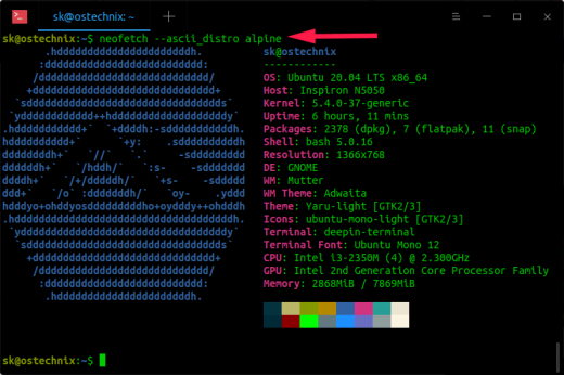Neofetch - Display Linux system Information In Terminal - OSTechNix