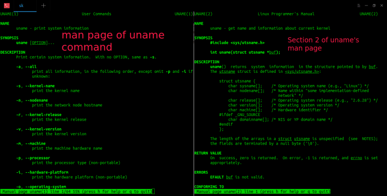 View A Specific Section In Man Pages In Linux - OSTechNix