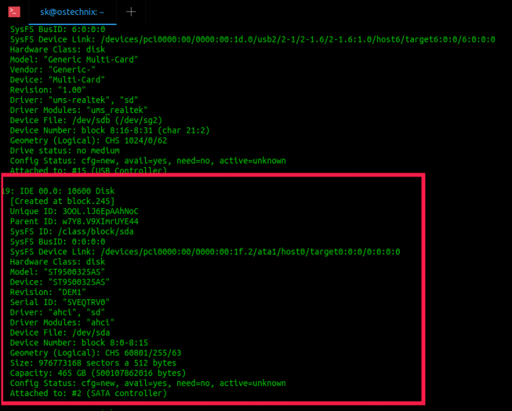 How To Find Hard Disk Drive Details In Linux - OSTechNix