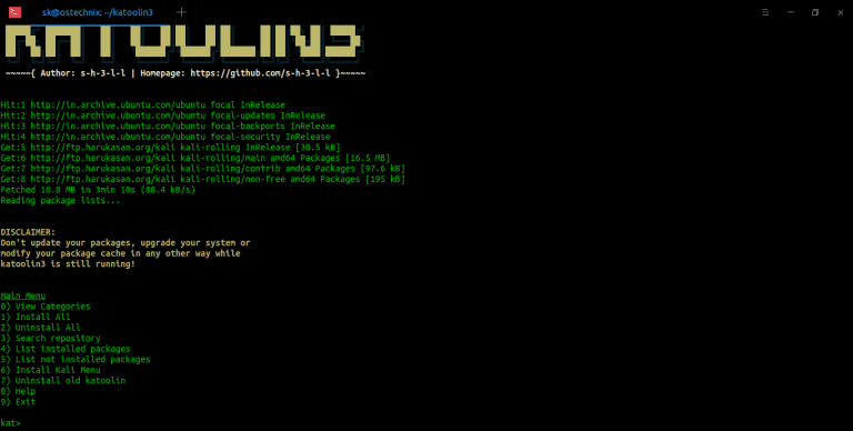Install Kali Linux Tools Using Katoolin3 In Ubuntu 2004 Lts Ostechnix
