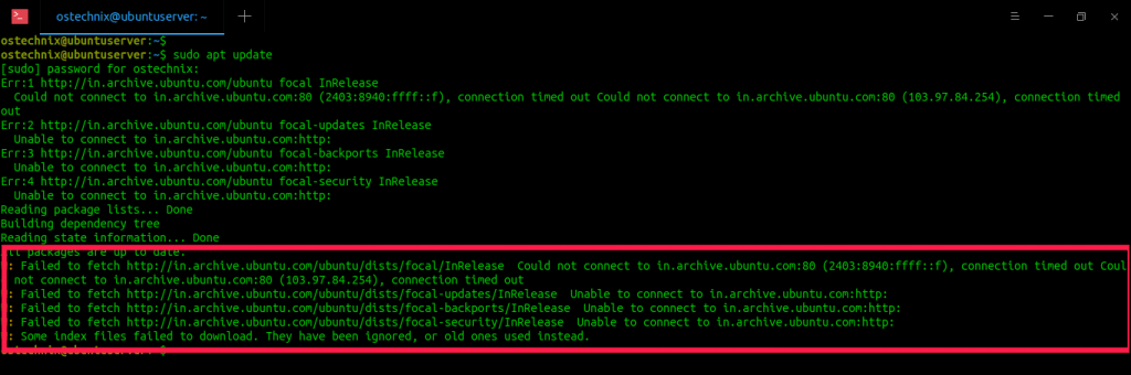 Fix "W: Some index files failed to download." Error In Ubuntu - OSTechNix