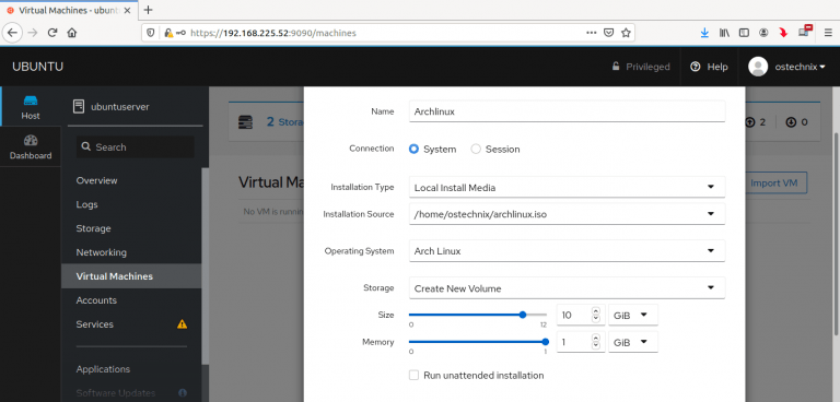Manage KVM Virtual Machines Using Cockpit Web Console - OSTechNix