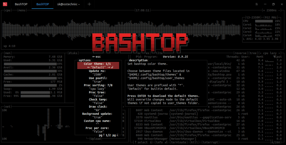 Monitor System Resources With Bashtop And Bpytop In Linux - OSTechNix