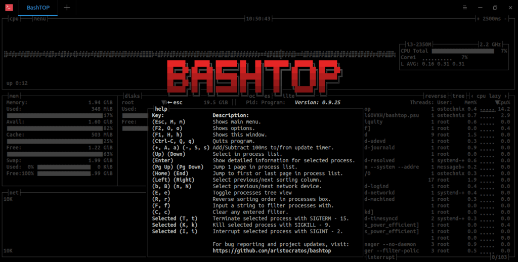 Monitor System Resources With Bashtop And Bpytop In Linux - OSTechNix