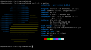 Display Git Repository Summary In Terminal Using Onefetch - OSTechNix