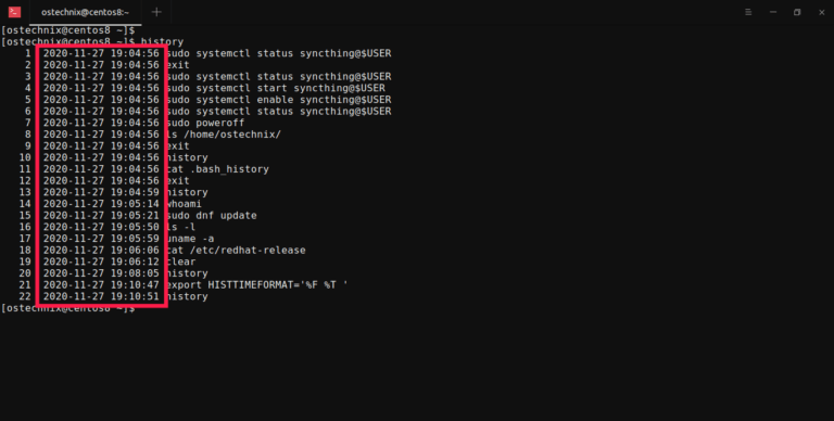 How To Enable Timestamp In Bash History In Linux Ostechnix