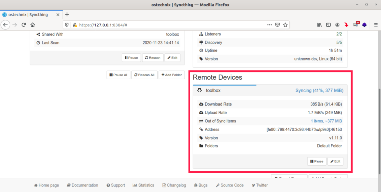 Synchronize Files Between Multiple Systems With Syncthing - OSTechNix