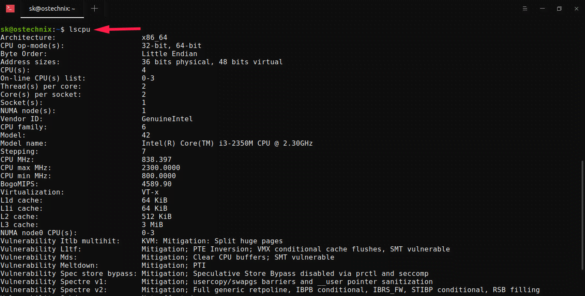 How To Check Or Find Cpu Information In Linux Ostechnix