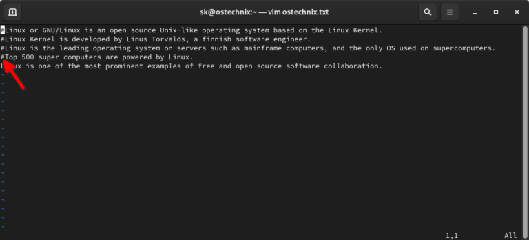 Comment Out Multiple Lines At Once In Vim Editor - OSTechNix