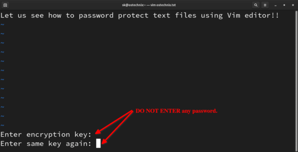 How To Password Protect Text Files Using Vim Editor In Linux - OSTechNix