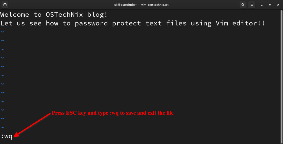 How To Password Protect Text Files Using Vim Editor In Linux - OSTechNix