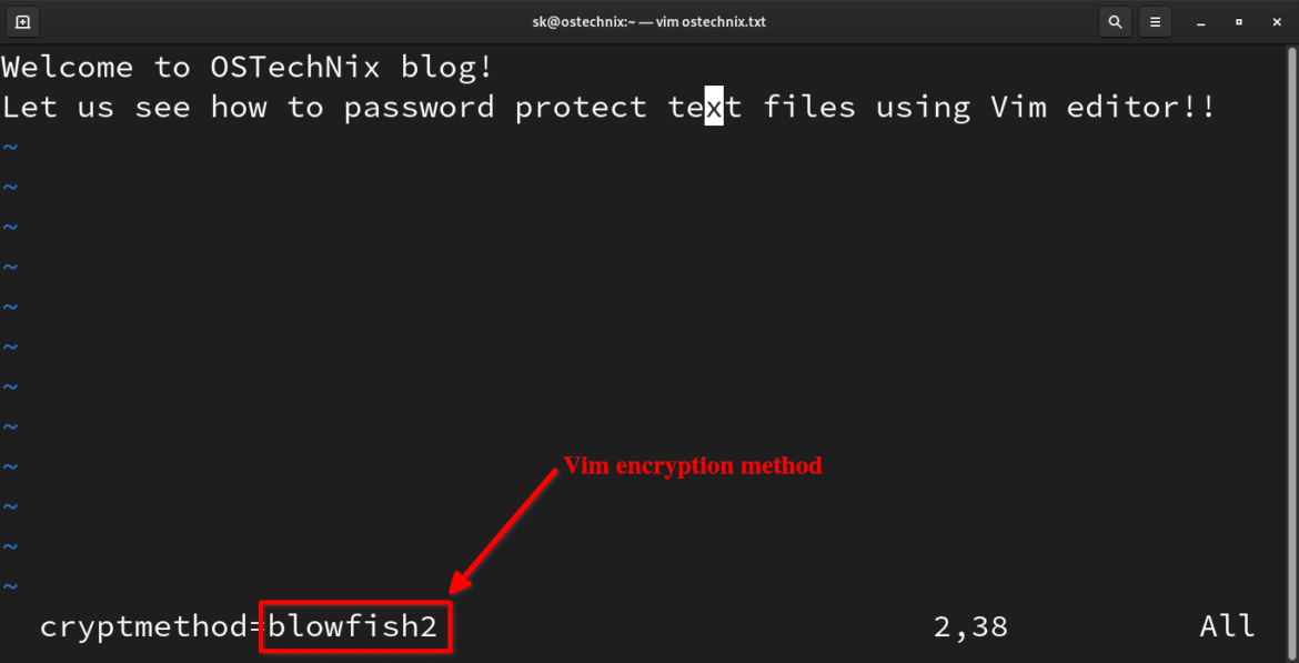 How To Password Protect Text Files Using Vim Editor In Linux Ostechnix