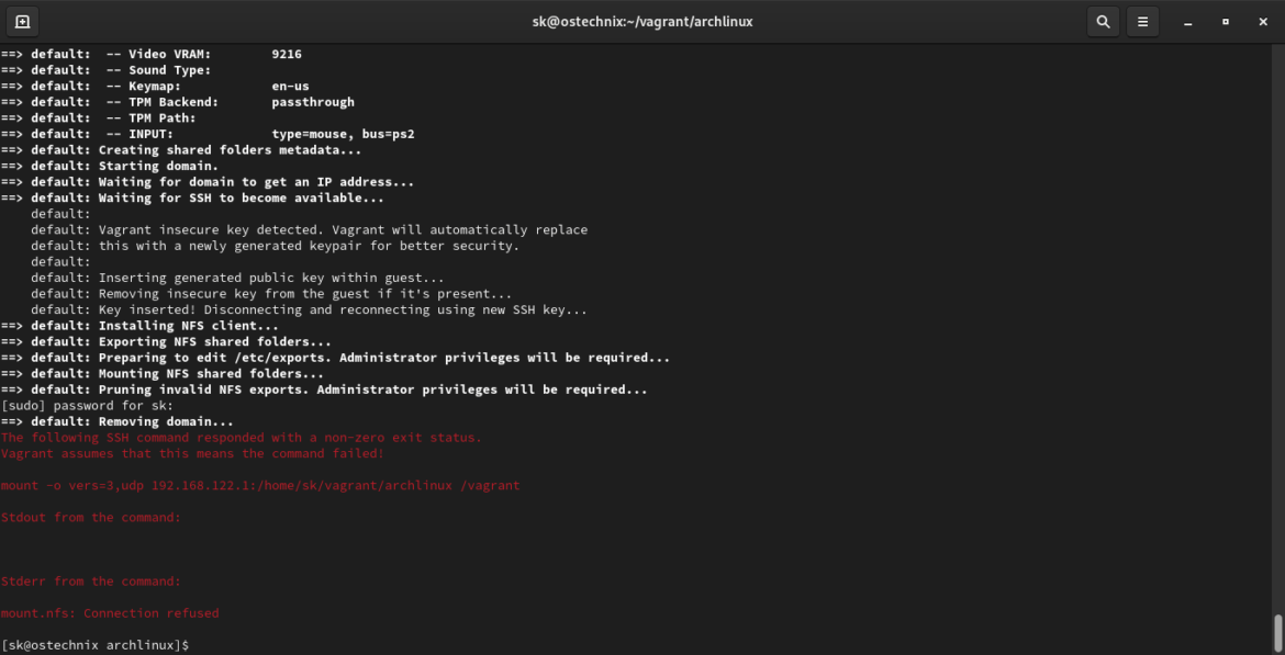 Vagrant Up Hangs When Mounting NFS Shared Folders - How To Fix? - OSTechNix