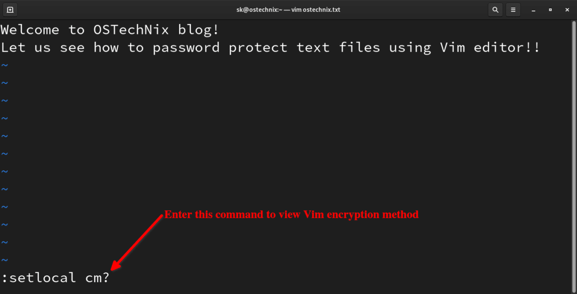How To Password Protect Text Files Using Vim Editor In Linux - OSTechNix