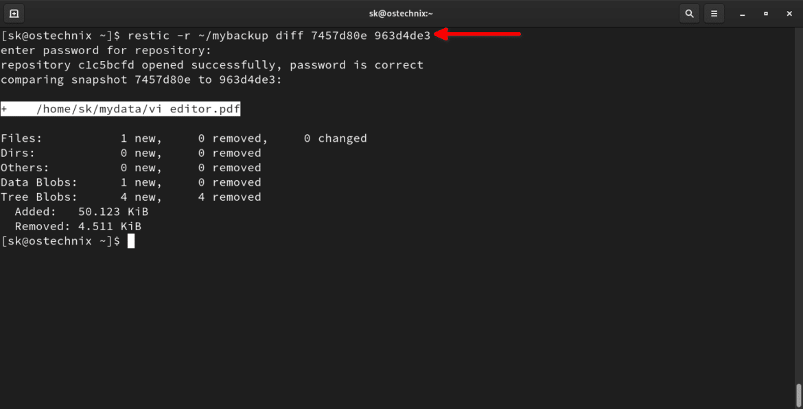 Backup And Restore Data Using Restic In Linux Ostechnix