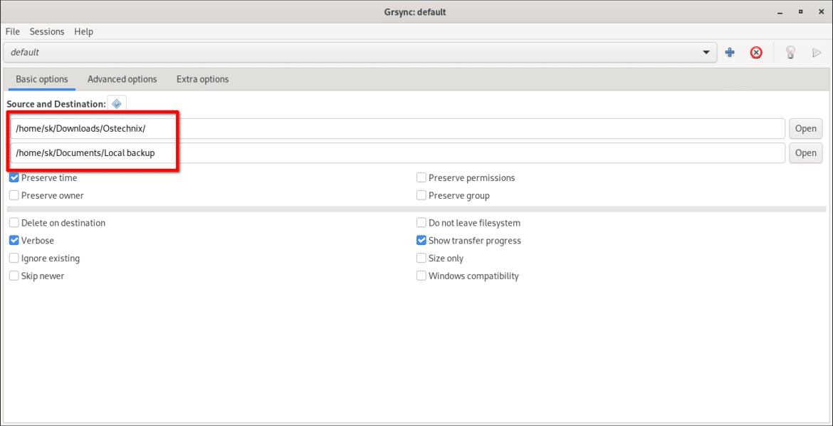Grsync: A Best Graphical Frontend For Rsync (Rsync GUI) - OSTechNix