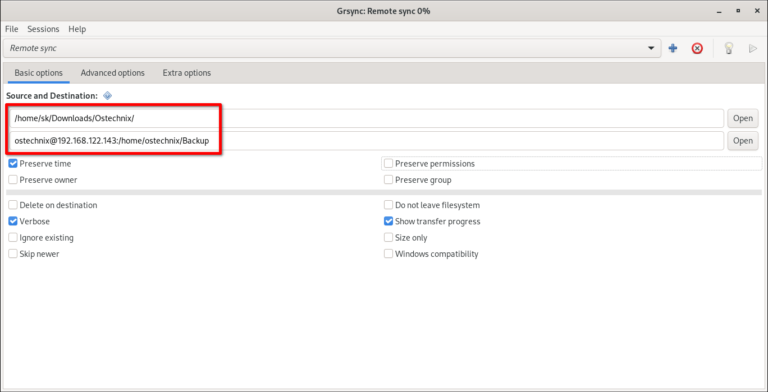 Grsync: A Best Graphical Frontend For Rsync (Rsync GUI) - OSTechNix
