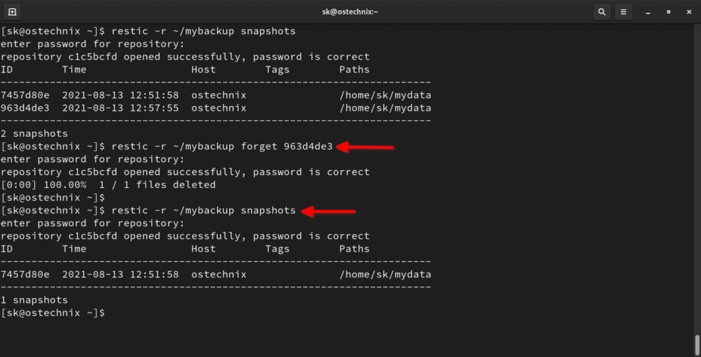 Backup And Restore Data Using Restic In Linux Ostechnix