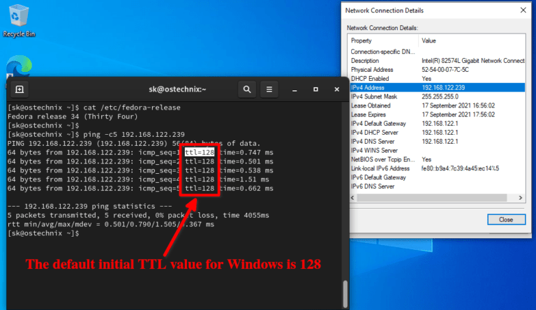 Identify Operating System Using Ttl Value And Ping Ostechnix