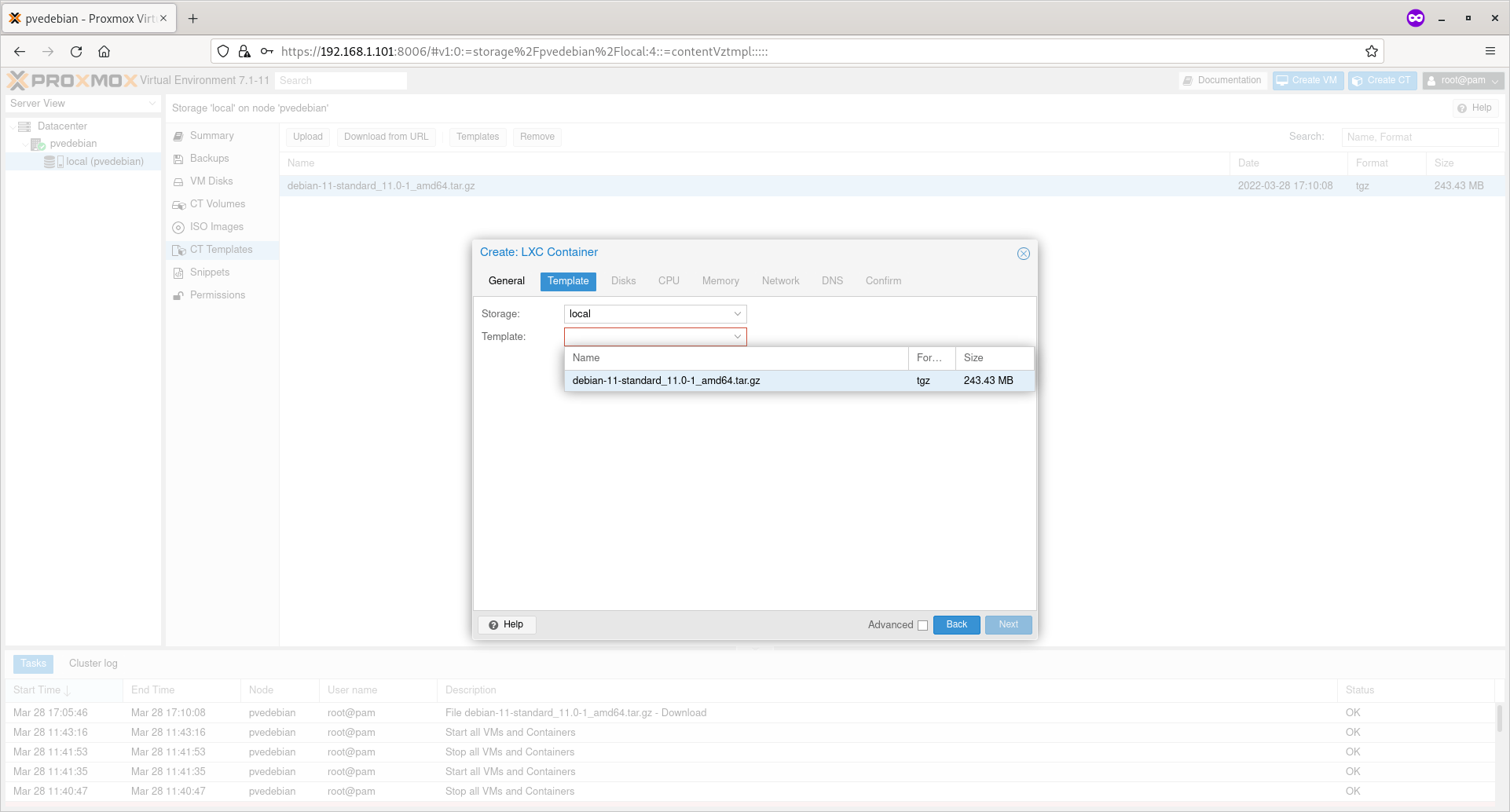 Proxmox Container Templates