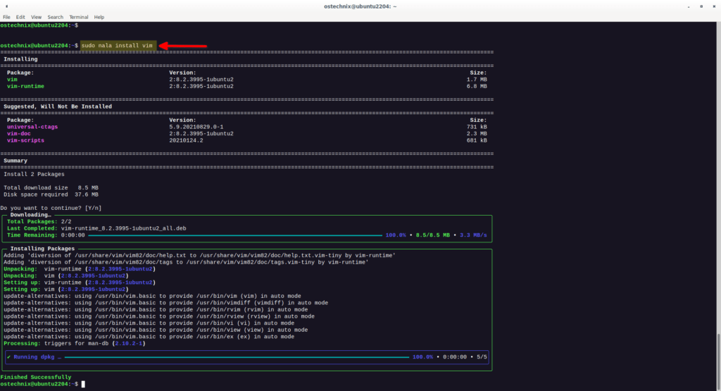 Nala - A Feature-rich Commandline Frontend For APT - OSTechNix