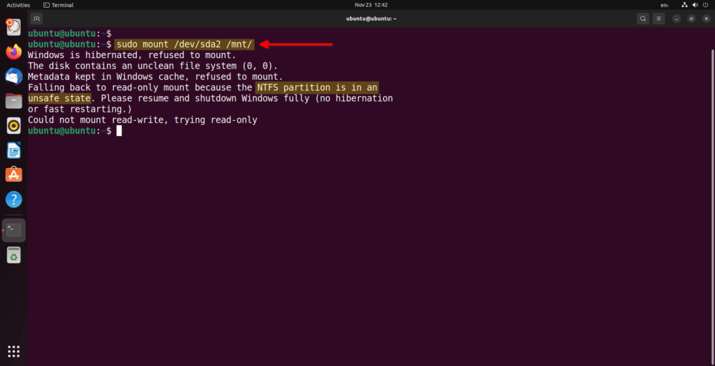 Fix NTFS Partition Is In An Unsafe State Error In Linux - OSTechNix