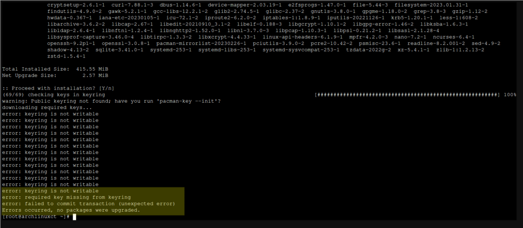 Solve error: required key missing from keyring In Arch Linux - OSTechNix