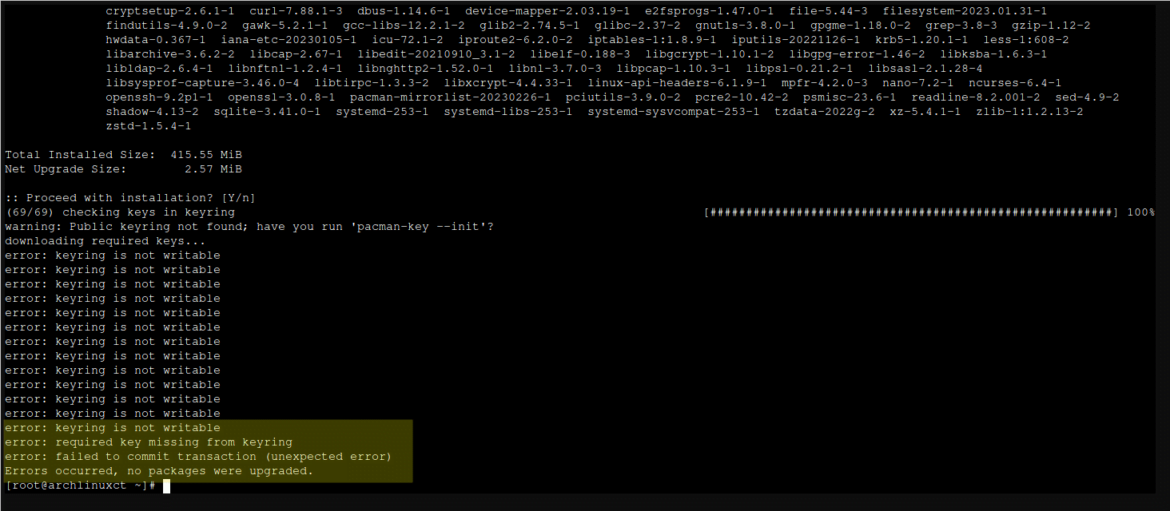 Solve error: required key missing from keyring In Arch Linux - OSTechNix