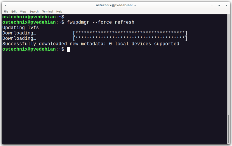 Fix Failed To Update Metadata For Lvfs Error In Linux - OSTechNix