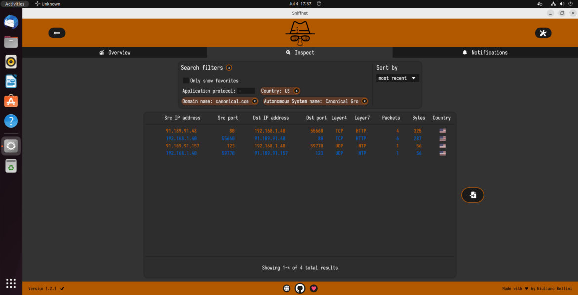 Monitor Internet Traffic With Sniffnet Network Monitoring Tool - OSTechNix