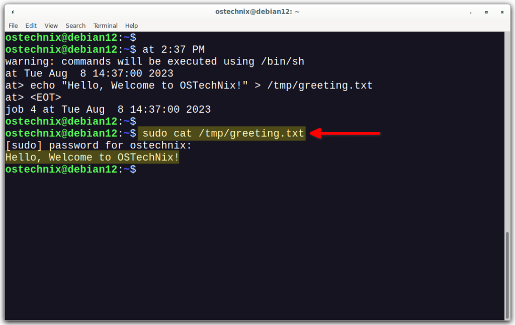 How To Schedule Tasks Using Linux at Command - OSTechNix