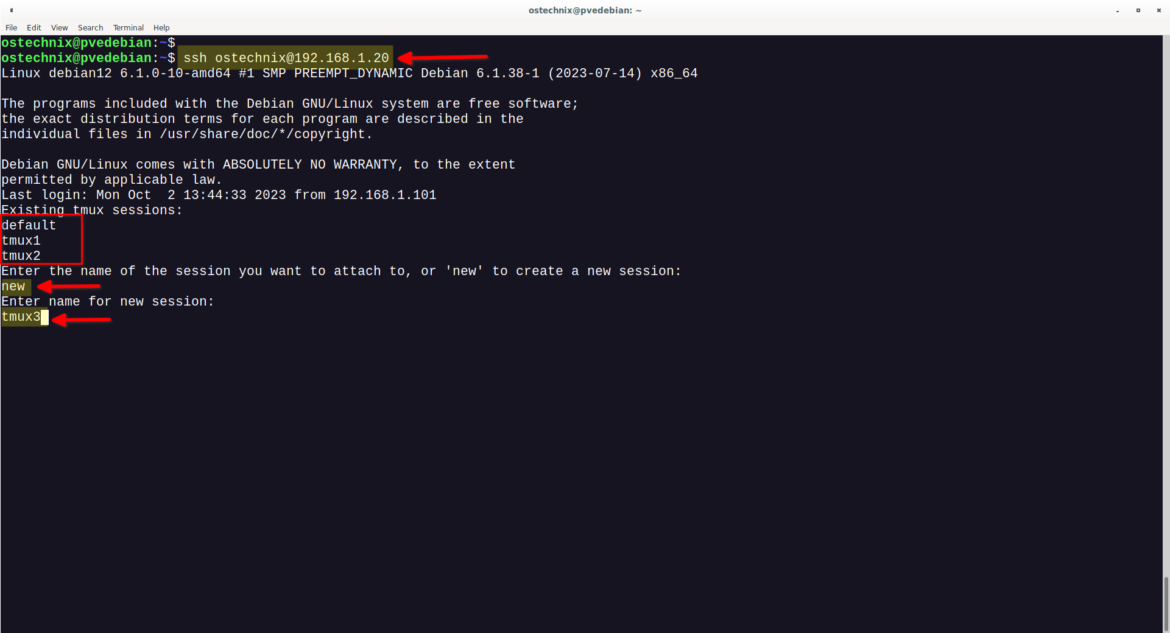 Enhancing SSH Login With A Tmux Session Selection Menu - OSTechNix