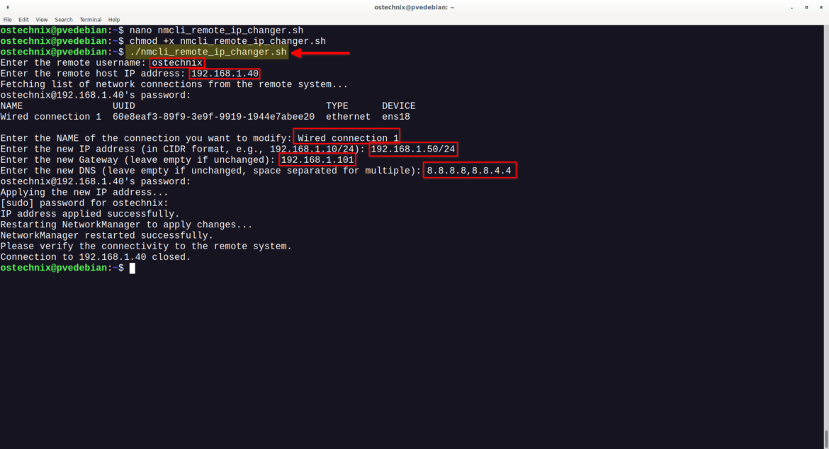 How To Assign IP Address To Remote Linux Systems Via SSH - OSTechNix