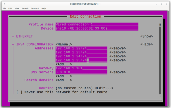 How To Assign Multiple Ip Addresses To Network Interface In Linux Ostechnix