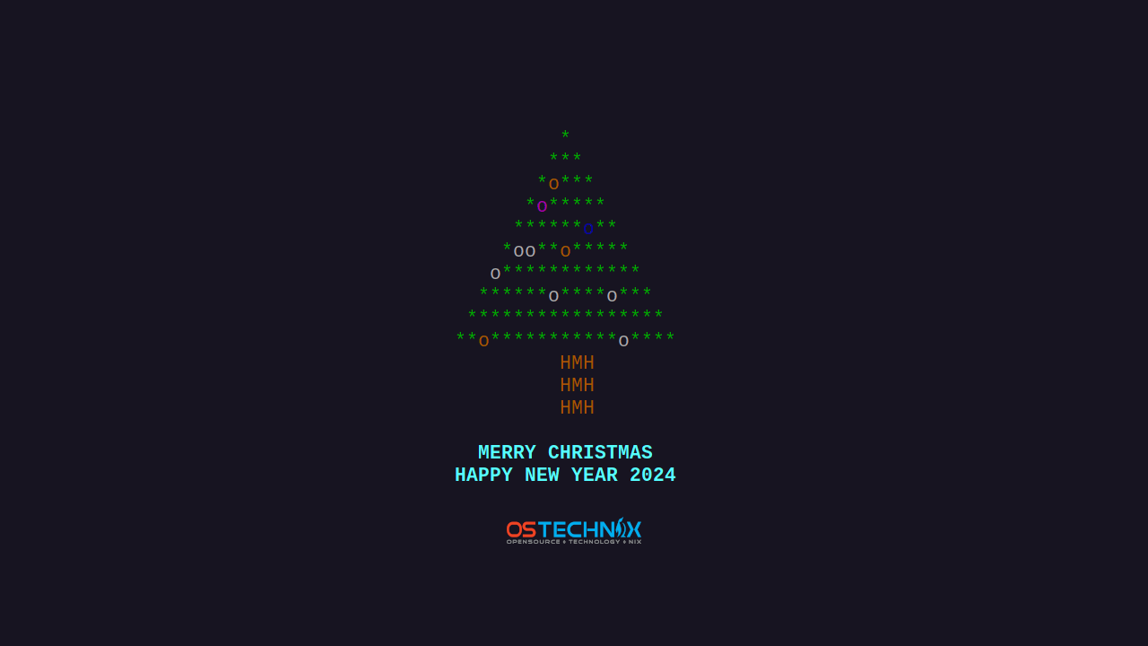 Display Animated Christmas Tree In Terminal - OSTechNix