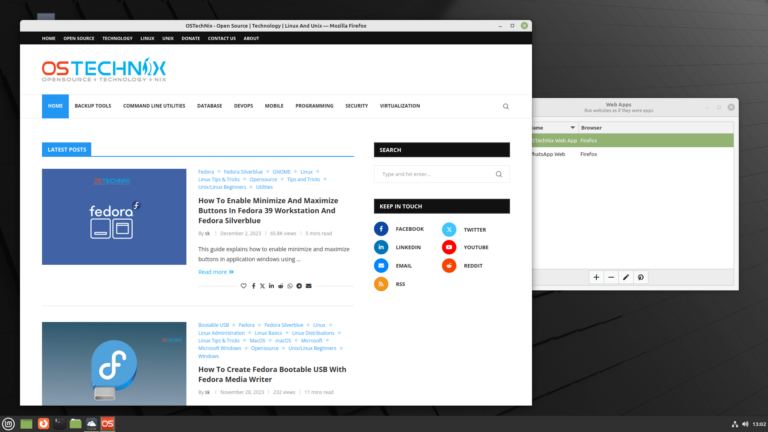 Turn Websites Into Desktop Apps Using Webapp Manager In Linux - OSTechNix
