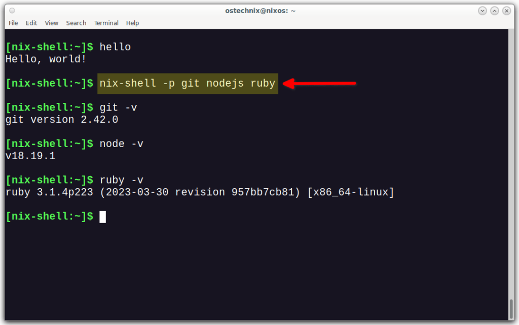 Test A Package Without Installing It Using Nix In Linux - OSTechNix