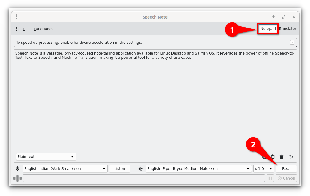 Speech Note: An Offline Speech Recognition, Text-to-Speech and ...
