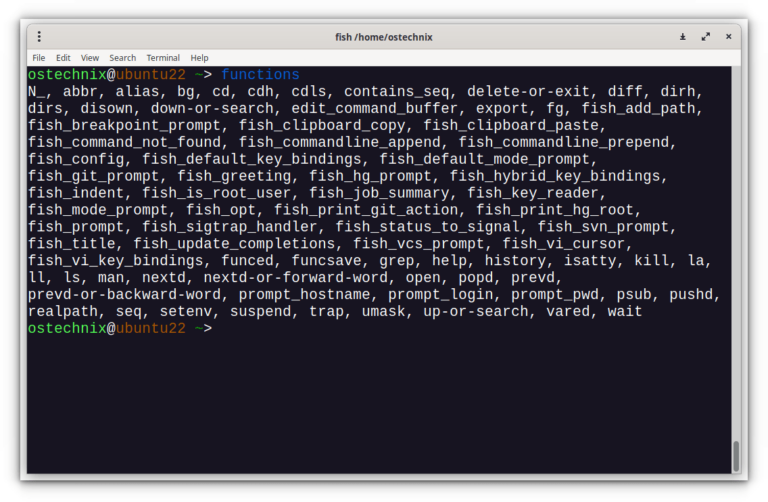 How To Manage Functions In Fish Shell On Linux - OSTechNix