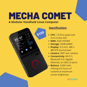Mecha Comet: A Modular Linux Handheld Computer with Raspberry Pi HAT Compatibility - OSTechNix