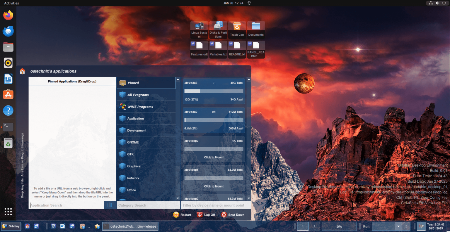 Orbitiny Desktop: Portable, Modular, and Feature-Rich Linux DE - OSTechNix