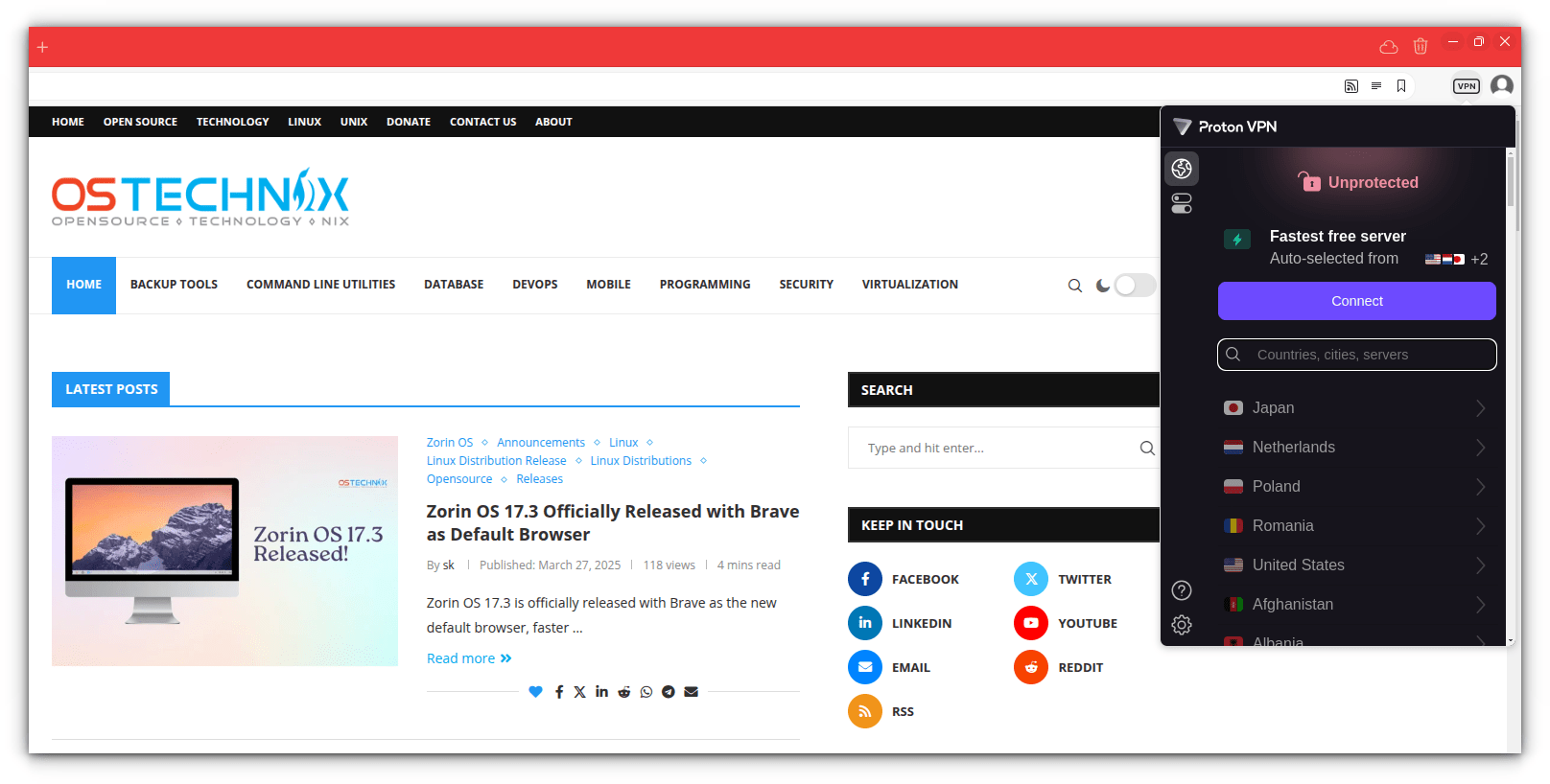 Vivaldi Integrates Proton VPN For Private And Secure Browsing - OSTechNix