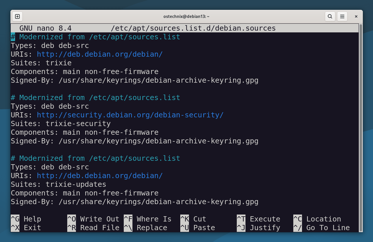 How To Migrate To deb822 Format In Debian 13 Trixie - OSTechNix