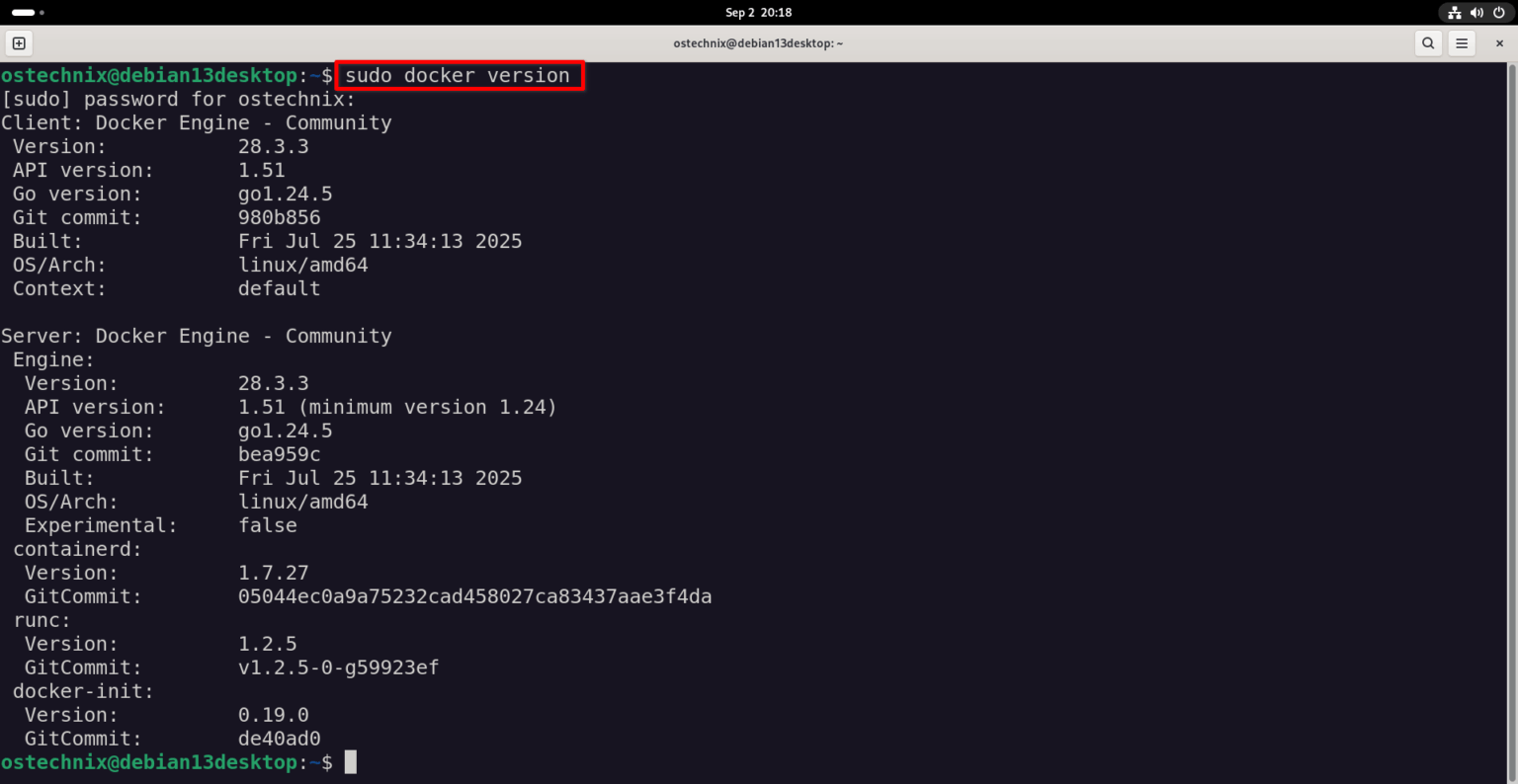 Install Docker On Debian In Rootful Mode Ostechnix